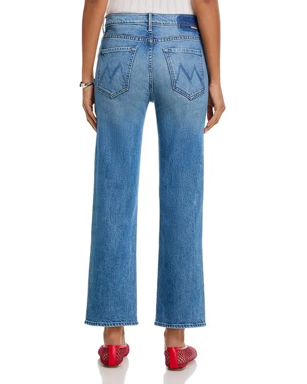 MOTHER The Kick It High Rise Ankle Straight Jeans - Birds Gone