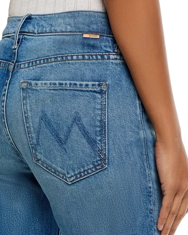 MOTHER The Kick It High Rise Ankle Straight Jeans - Birds Gone