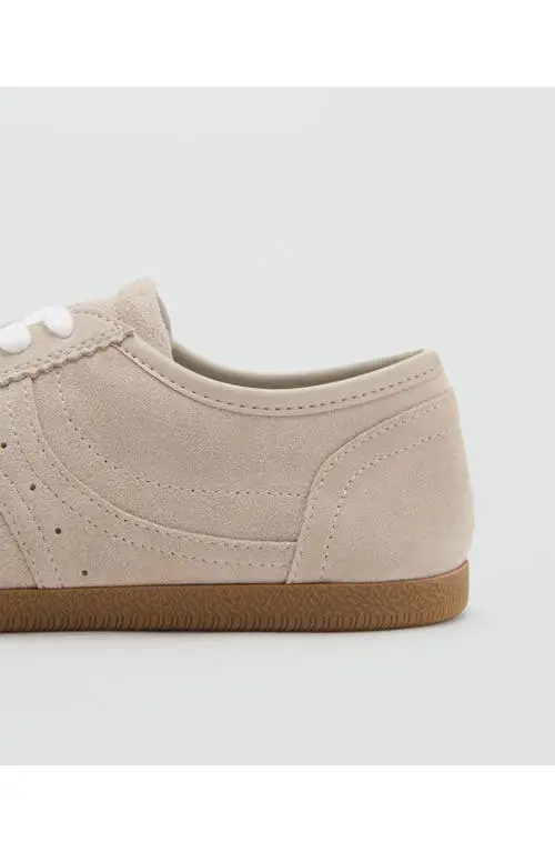 Mango Suede Low-top Sneakers - Beige