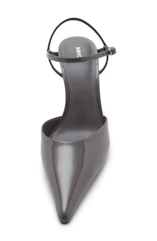 Mango Pointed-toe Slingback Pumps - Grey