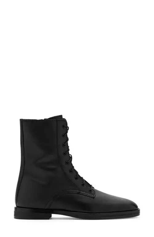 Mango Leather Lace-up Ankle Boots