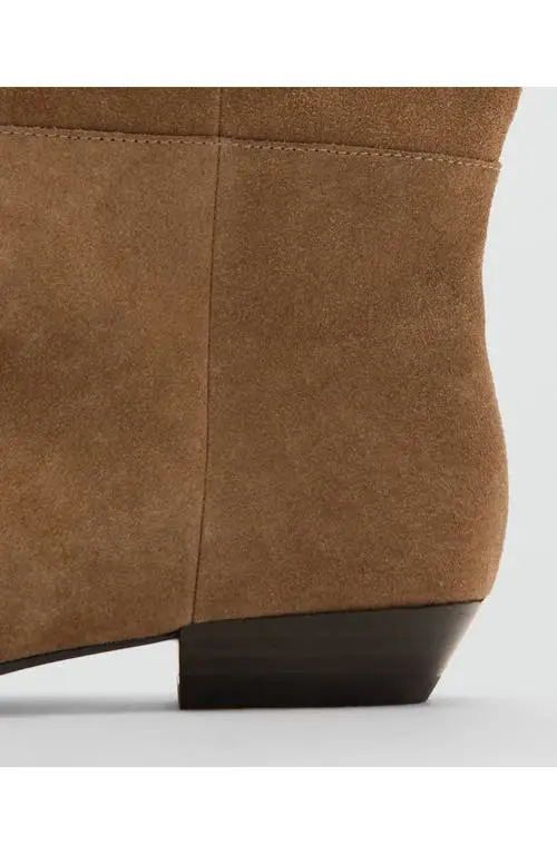 Mango Suede Knee-high Boots - Sand