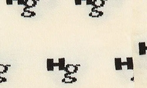 HOMMEGIRLS Logo Jacquard Knee-high Socks - Ivory