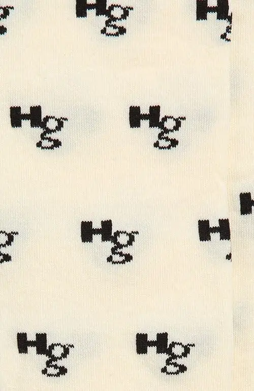HOMMEGIRLS Logo Jacquard Knee-high Socks - Ivory