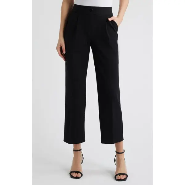 Anne Klein Pleated Pull-on Trousers - Anne Black
