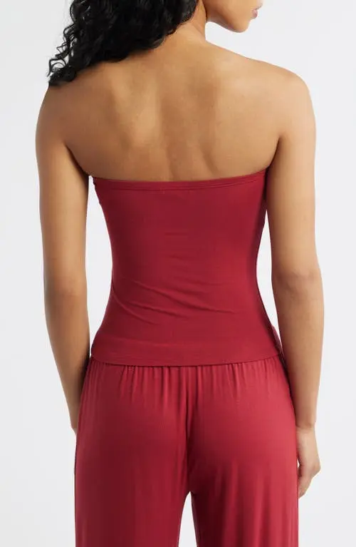 HAPPY CAMP3R Strapless Jersey Top - Deep Red