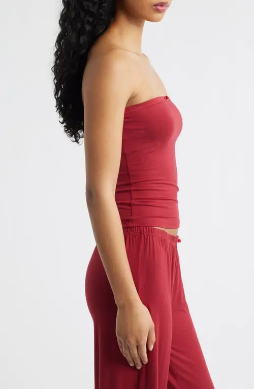 HAPPY CAMP3R Strapless Jersey Top - Deep Red