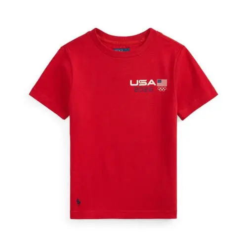 Polo Ralph Lauren Preschool Team Usa Cotton Graphic Tee - Red