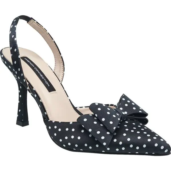 French Connection Betti Bow Slingback Heel - Black