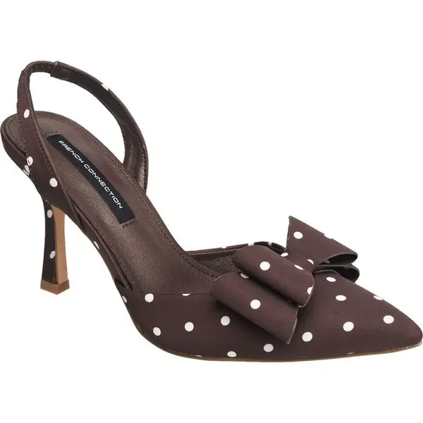 French Connection Betti Bow Slingback Heel - Brown