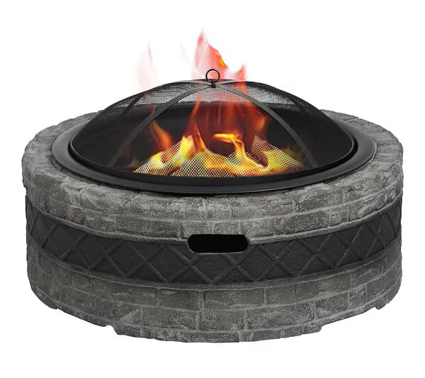 HEATMAXX Outdoor Wood Burning Cast Stone Fire P It - One-color
