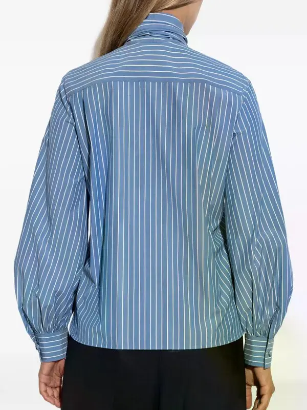 Max Mara Striped Flower-embellished Blouse