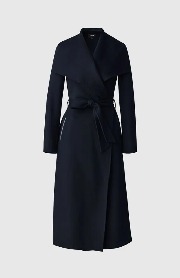 Mackage Mai Double-face Wool Wrap Coat - Black