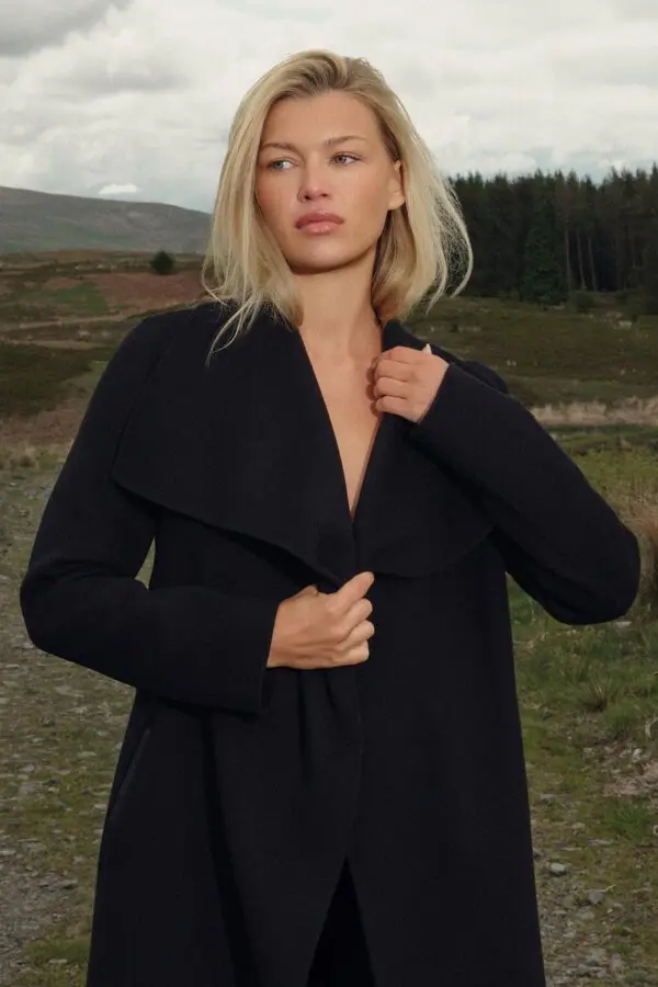 Mackage Mai Double-face Wool Wrap Coat - Black