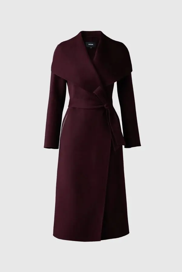 Mackage Mai Double-face Wool Wrap Coat - Garnet