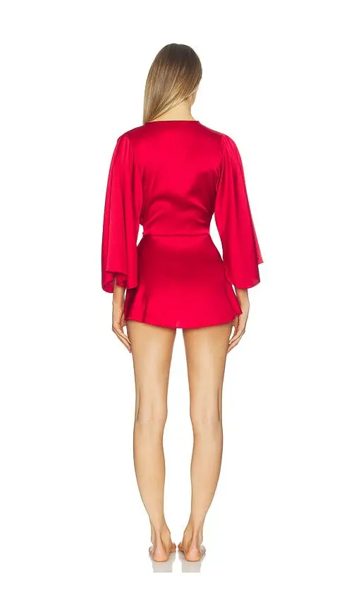 FLEUR DU MAL Angel Sleeve Robe In Red
