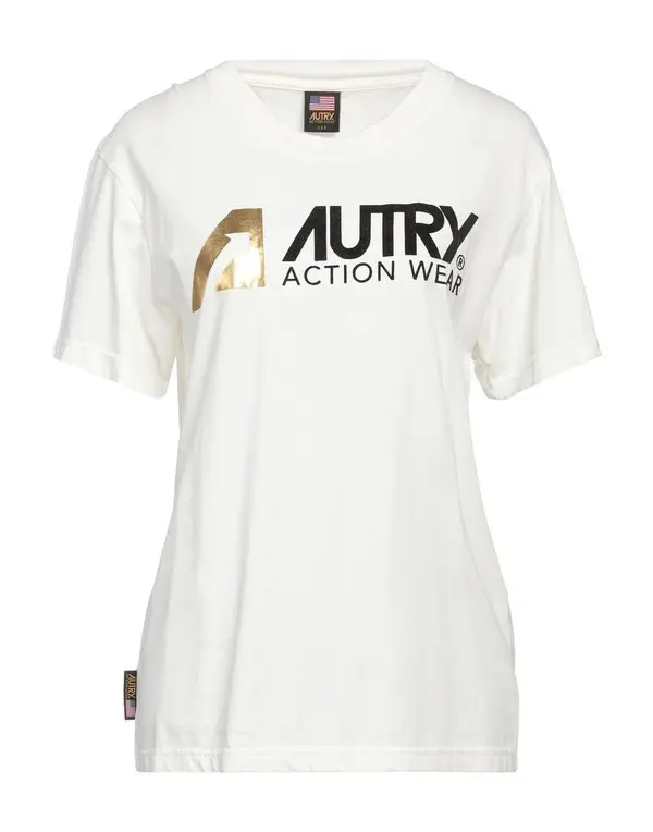 AUTRY Cotton Jersey T-shirt With Flocked Logo Print