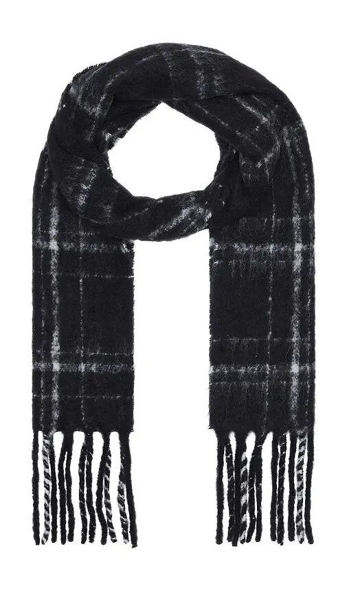 Our Legacy Estate Scarf - Black Fuzzy Alpaca Check