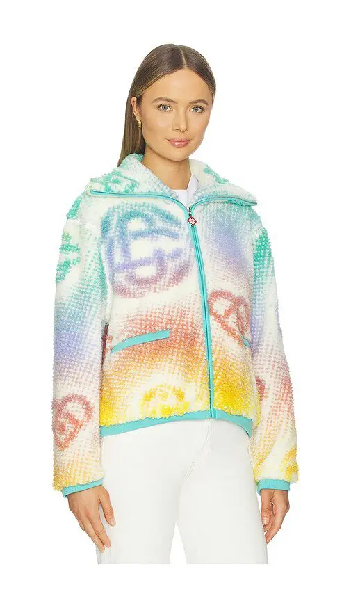 Casablanca Monogram Fleece Zip-up Jacket - Multi