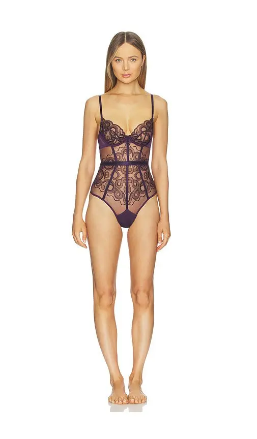 THISTLE AND SPIRE Scylla Bodysuit - Eggplant