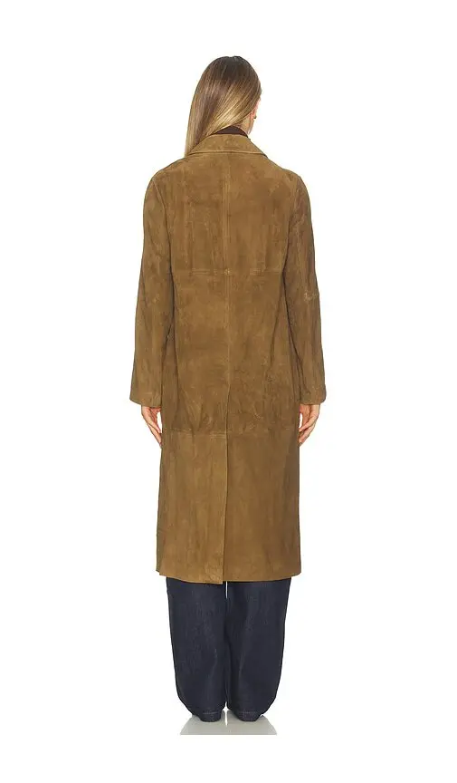 Vince Suede Leather Long Coat