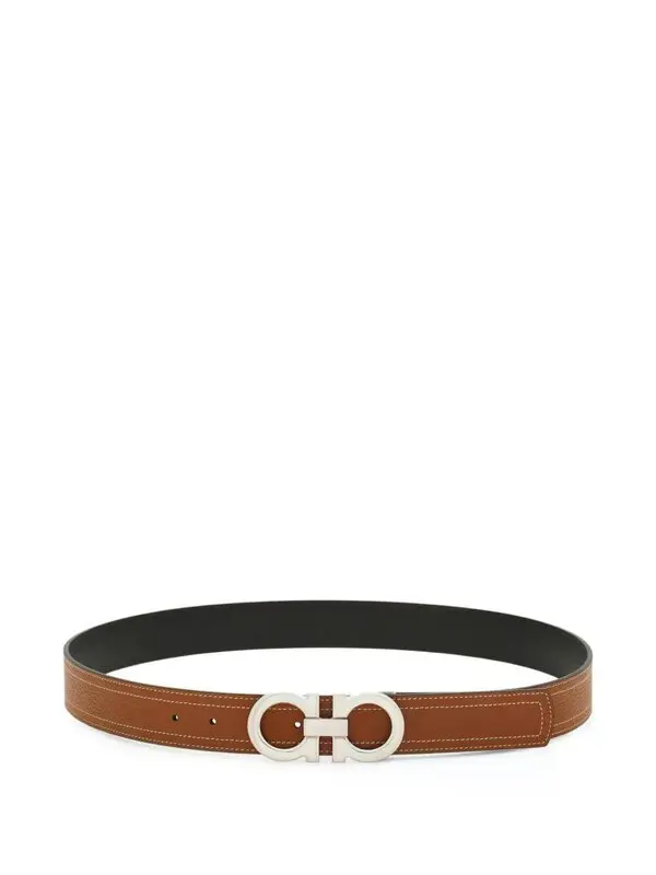 FERRAGAMO Reversible Gancini Belt - Brown