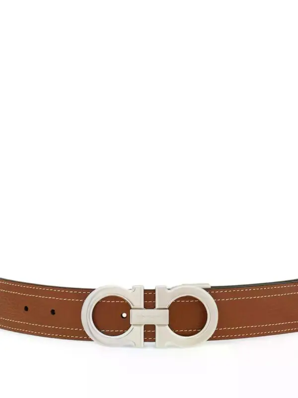FERRAGAMO Reversible Gancini Belt - Brown