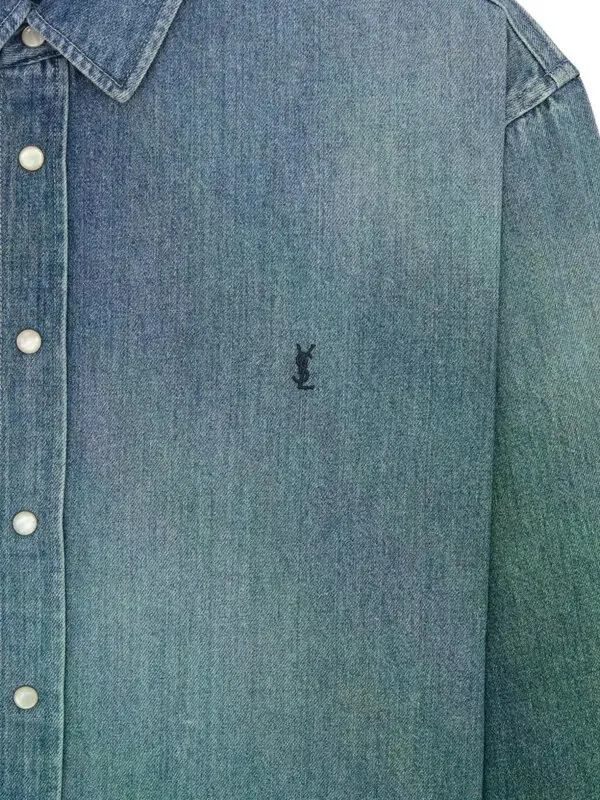 Saint Laurent Cassandre Logo Shirt - Blue