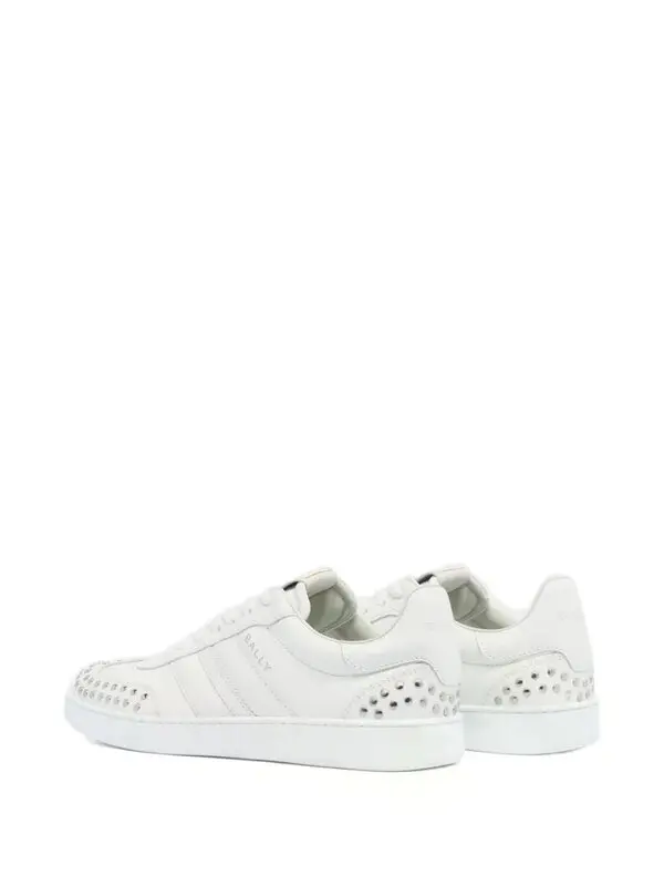 Bally Retro Crest Studded Leather Sneakers