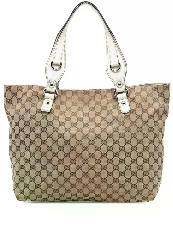 Gucci Gg Canvas Icon Bit Tote Bag - Brown