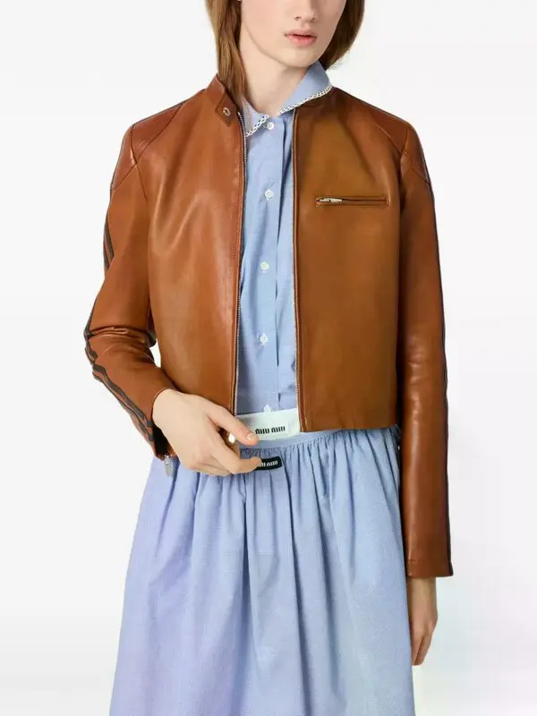 Miu Miu Stand-up Collar Stripe Jacket
