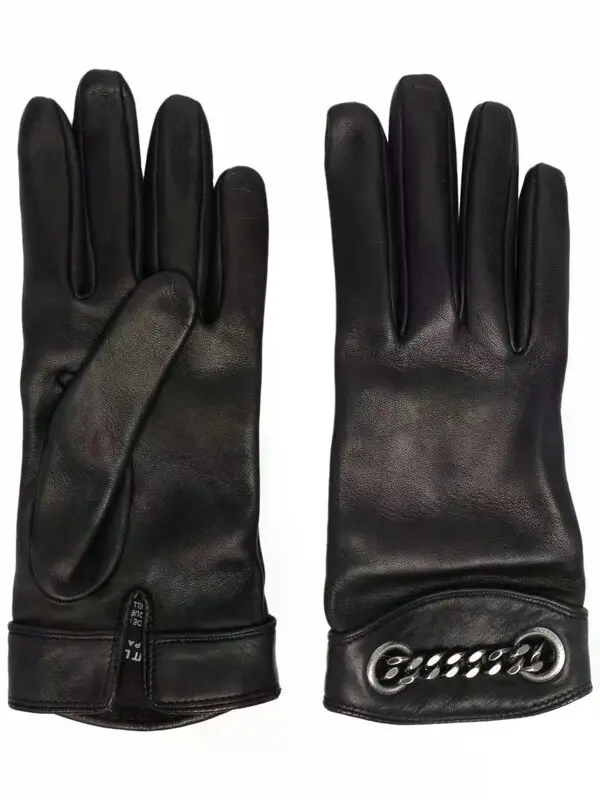 Saint Laurent Chainlink Full-finger Gloves - Black