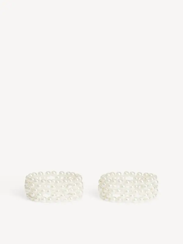 BY MALENE BIRGER Chakie Faux Pearl Cuffs - Soft White