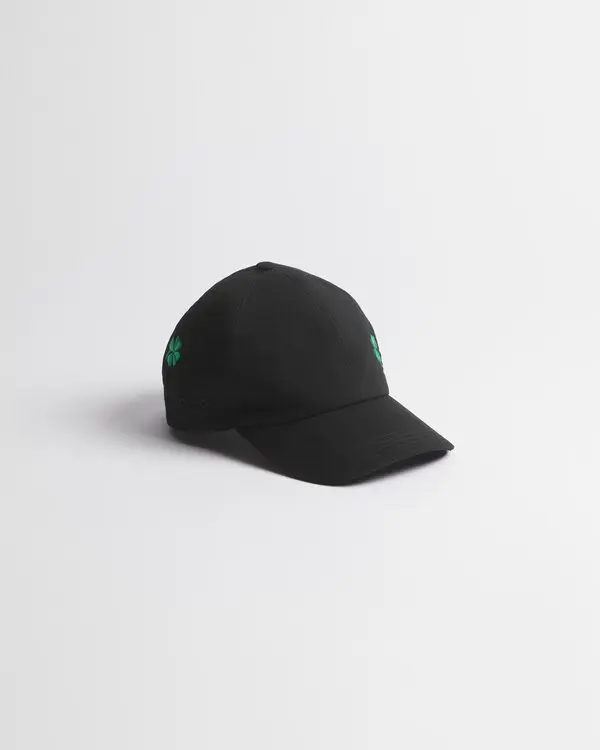 Dior Clover Embroidered Cap - Black Cotton Canvas