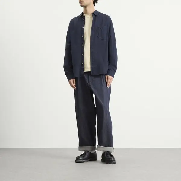 Folk Curve Shirt - Deep Navy