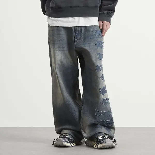 Balenciaga Patch Logo Baggy Jeans