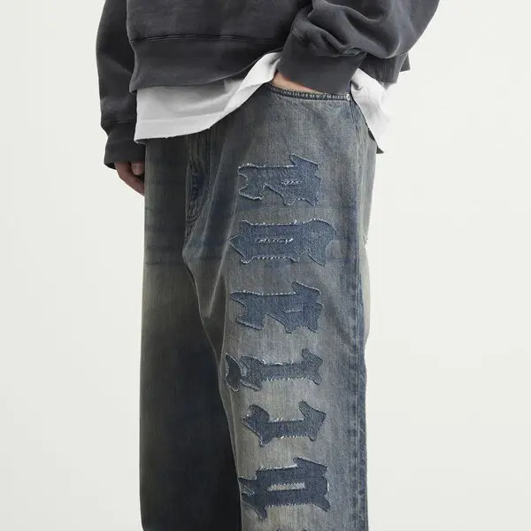 Balenciaga Patch Logo Baggy Jeans