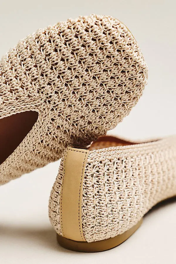 Anthropologie Woven Crochet Ballet Flats - Neutral