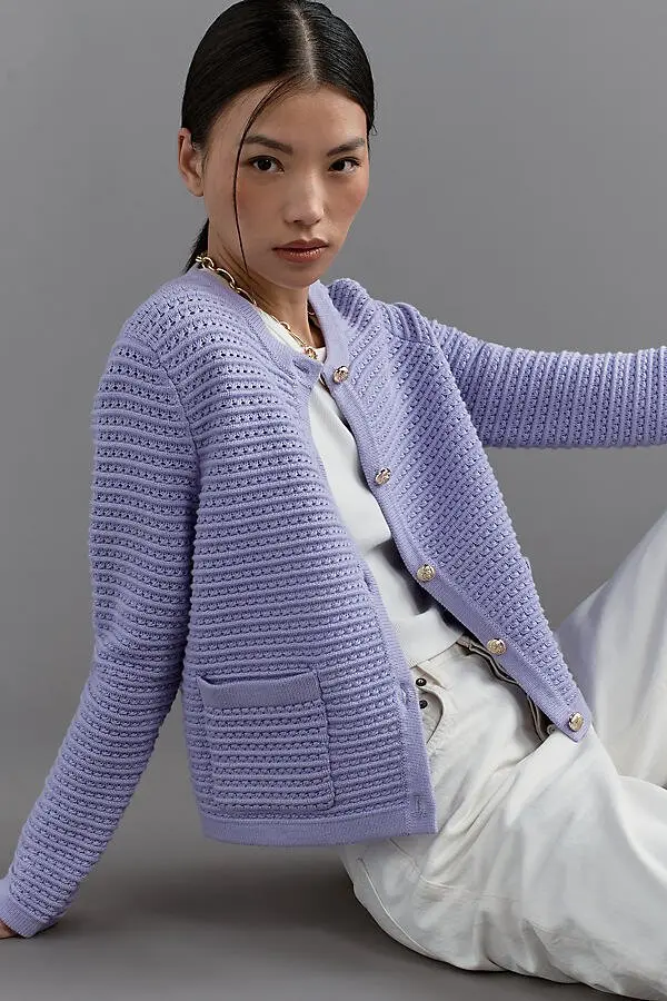 NVLT Cotton Knit Textured Jacket - Lavender