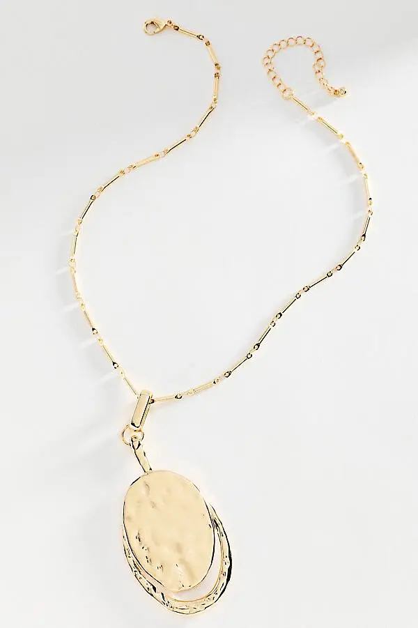 Anthropologie Eclipse Pendant Necklace - Gold