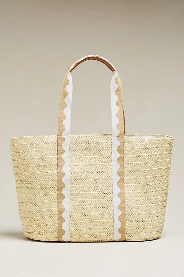 SHIRALEAH Marbella Straw Tote - Tan