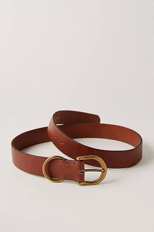 Free People Leather Lou Belt - Cognac