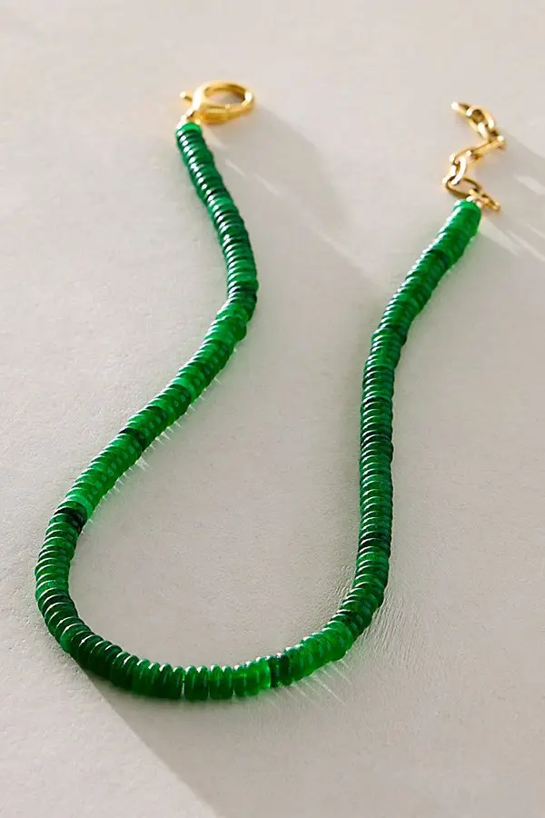 ALV Semiprecious Stone Choker Necklace - Emerald