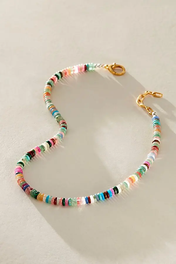 ALV Anguilla Semiprecious Stone Necklace - Jade Gemstones