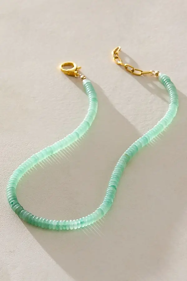 ALV Anguilla Semiprecious Stone Necklace - Pastel Jade