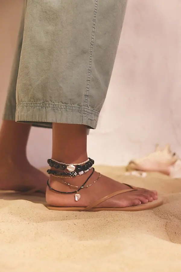 ARIANA OST Semiprecious Stone Anklet - Black/black
