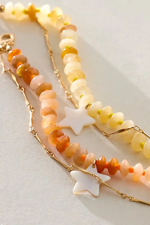 ARIANA OST Iridessa Semiprecious Stone Anklet - Sunshine Yellow