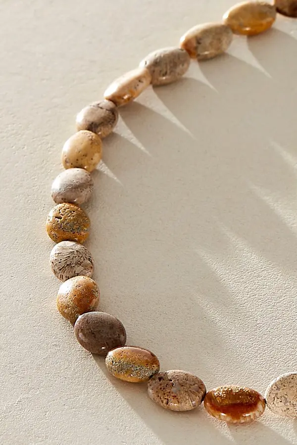 ALV Chunky Beaded Semiprecious Stone Necklace