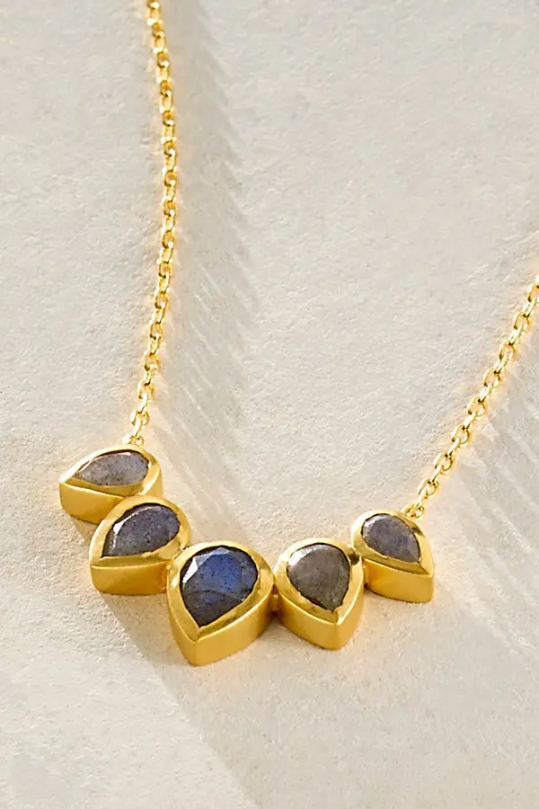 SATYA JEWELRY 18k Gold-plated Necklace - Labradorite