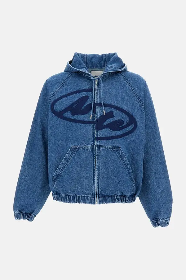ARTE ANTWERP Denim Zip-up Hooded Jacket - Blue